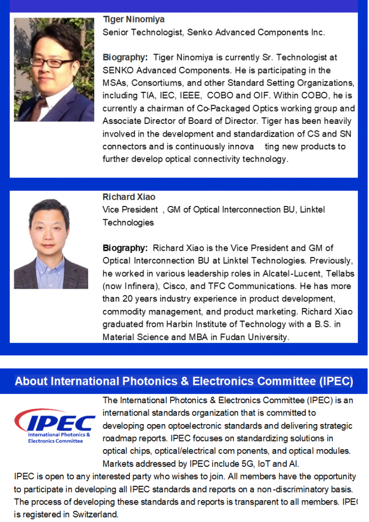 IPEC Overview of Optoelectronic Technology and Industry Standards in ...